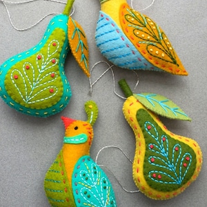 Partridge & Pear PDF Pattern for a Hand Sewn Wool Felt Christmas ...