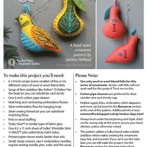 Partridge & Pear PDF Pattern for a Hand Sewn Wool Felt - Etsy UK