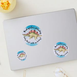 Dinosaur Thank You Sticker Label | Digital File | Customizable Favor ...