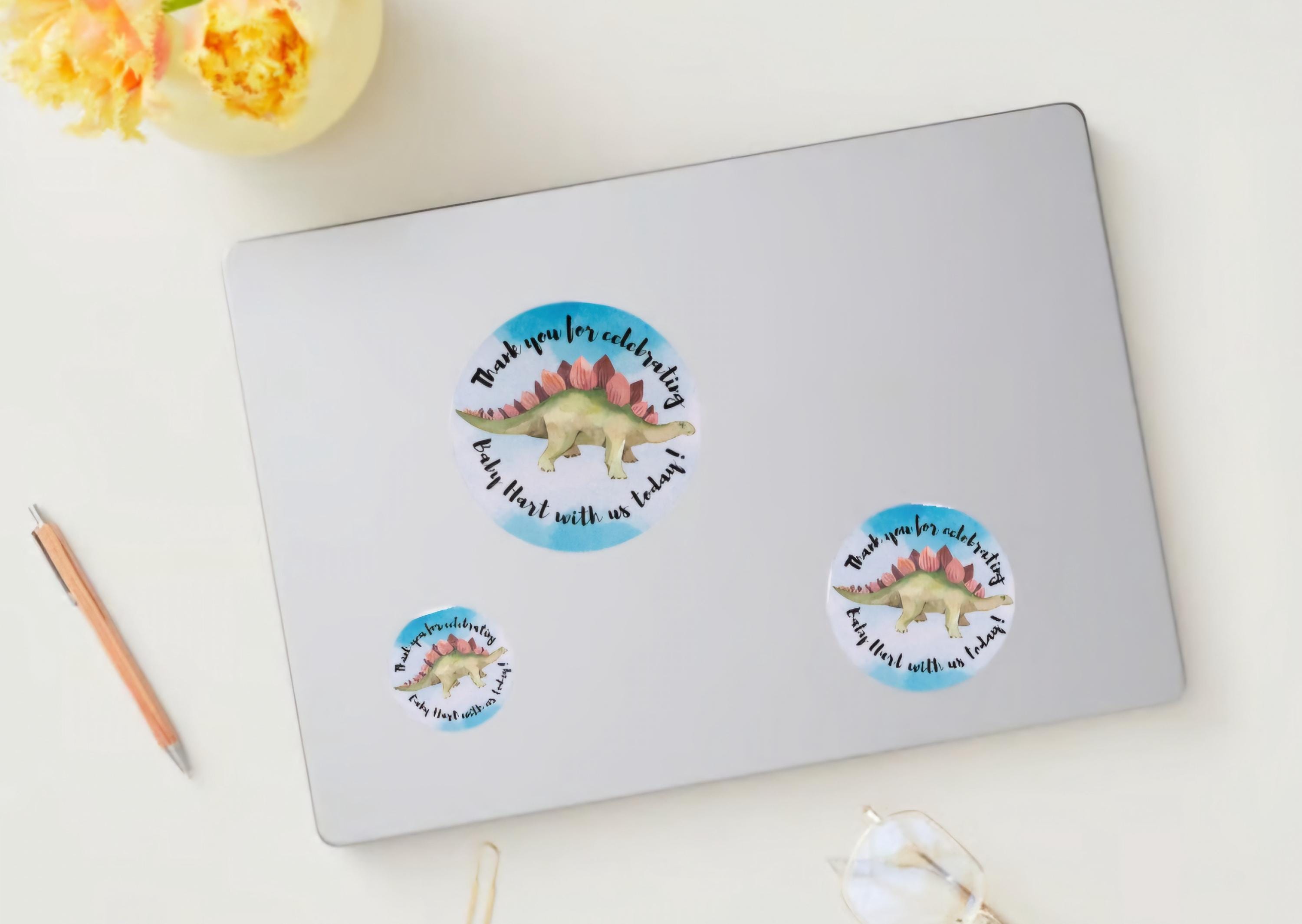 Dinosaur Thank You Sticker Label | Digital File | Customizable Favor ...