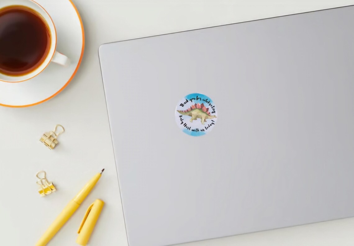Dinosaur Thank You Sticker Label | Digital File | Customizable Favor ...