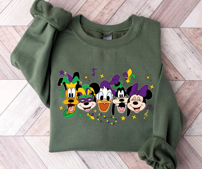 Mickey and Friends Sweatshirt,mardi Gras Party Sweatshirt, Disneyland ...