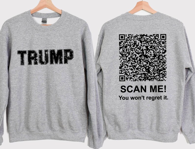 Trump Dance QR Code Sweatshirt Viral Trump Dance YMCA Qr Code Sweatshirt, Funny Trump Supporters ...