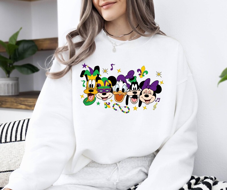Mickey and Friends Sweatshirt,mardi Gras Party Sweatshirt, Disneyland ...