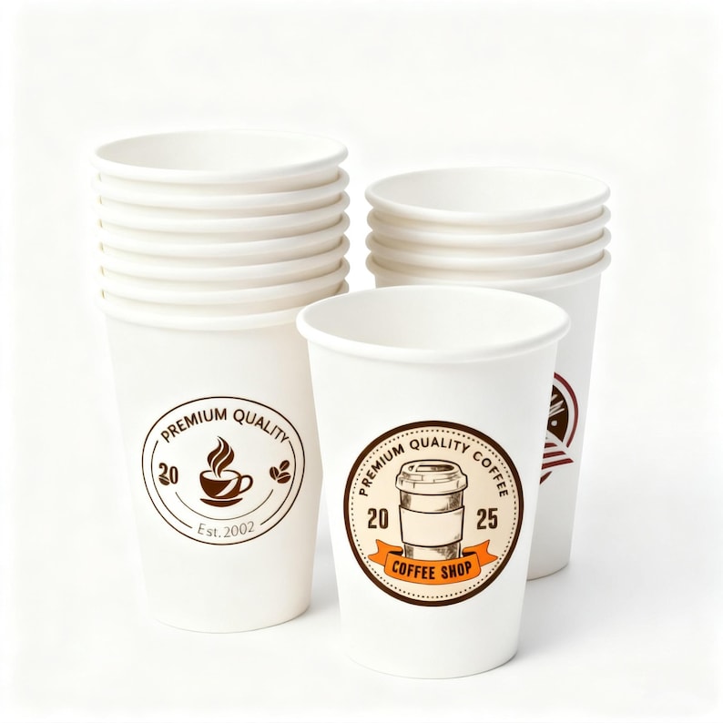Custom Logo Coffee Cups – 9oz Eco-friendly Paper Cups, 100 PCS ...
