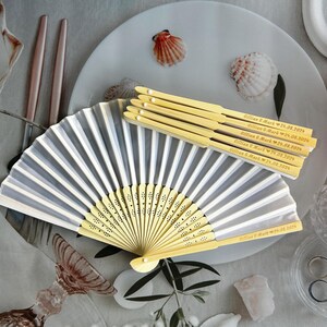 Personalized White Silk Wedding Fans, Engraved Folding Hand Fan ...