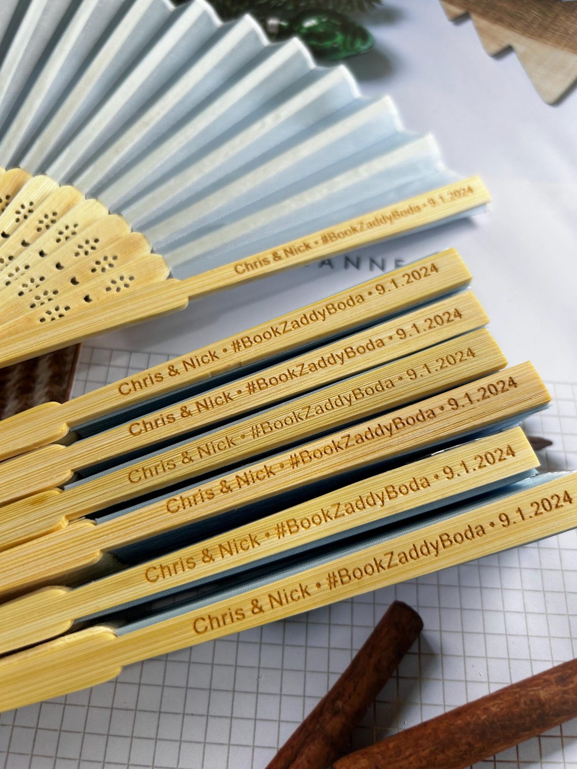 Personalized Light Blue Silk Wedding Fans,custom Hand Fan,wedding Fan ...