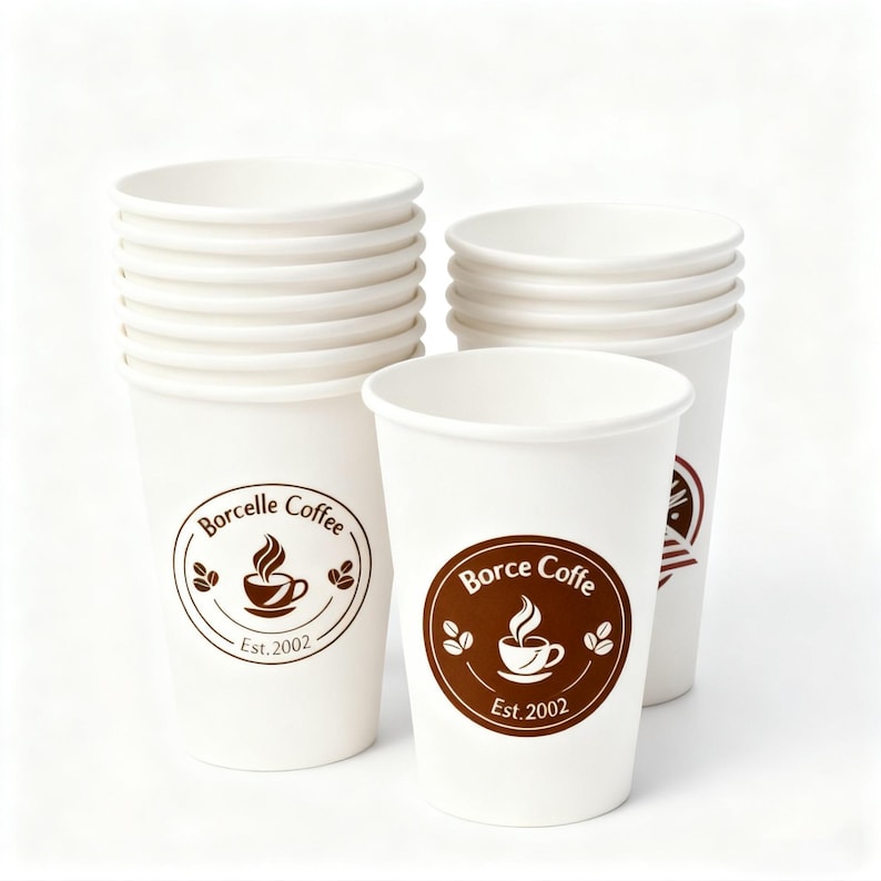 Custom Logo Coffee Cups – 9oz Eco-friendly Paper Cups, 100 PCS ...