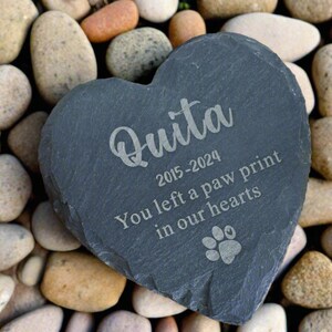 Custom Engraved Pet Memorial Stone, Personalized Slate Dog Cat Memorial ...