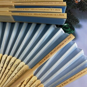 Personalized Light Blue Silk Wedding Fans,custom Hand Fan,wedding Fan ...