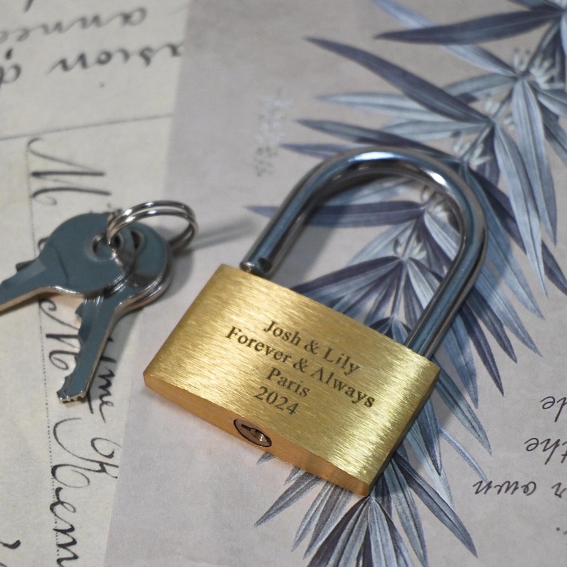 Personalized Engraved Brass Love Padlock, Custom Love Lock, Paris ...
