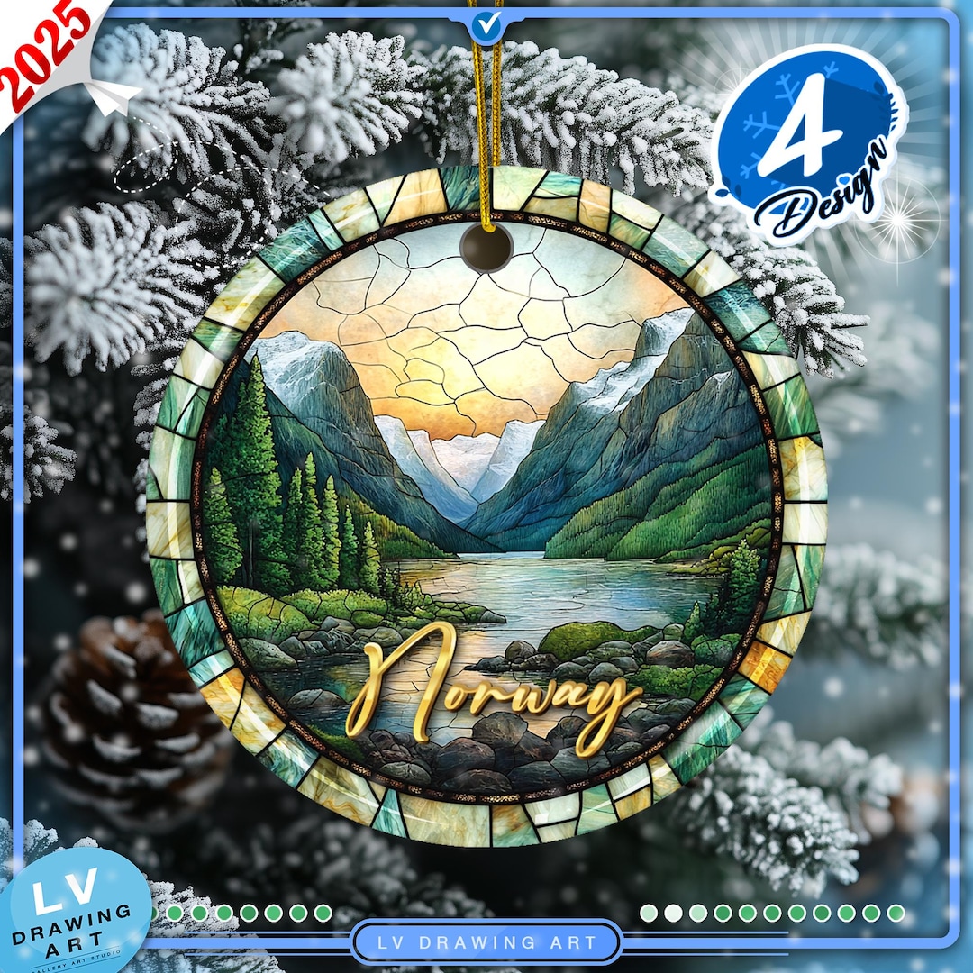 Norway Fjord Christmas Ornament, Scandinavian Travel Souvenir Gift ...