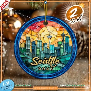 Seattle Stained Glass Ornament - Etsy UK