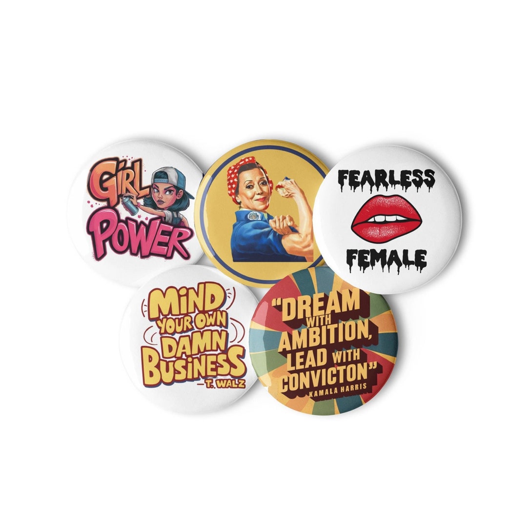 Empowering Button Set-feminist Quotes & Motivational Pins, Girl Power ...