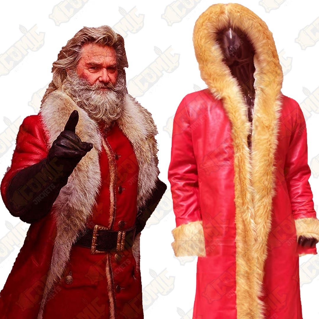 Santa Claus Leather Trench Coat Christmas Chronicles Kurt Russell Santa ...