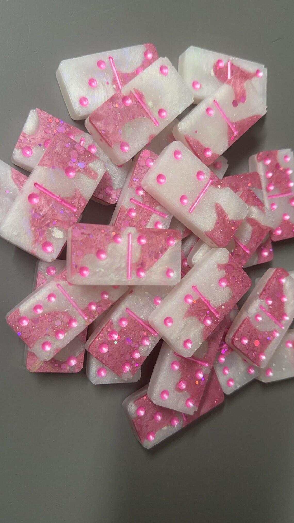 Pink Cow Print Resin Dominos - Etsy