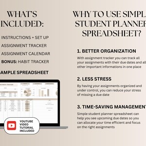 Simple Student Planner Spreadsheet, Assignment Tracker Google Sheets ...