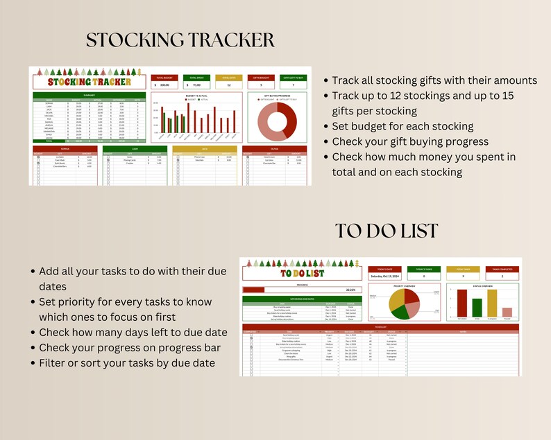 Christmas Planner Spreadsheet, Christmas Gift Tracker, Google Sheets ...