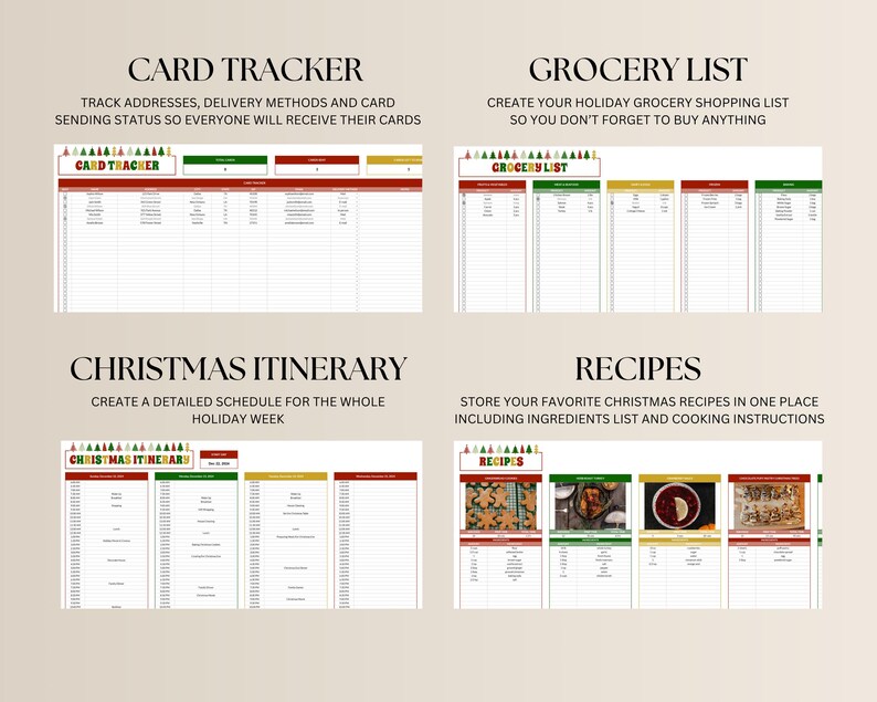 Christmas Planner Spreadsheet, Christmas Gift Tracker, Google Sheets ...