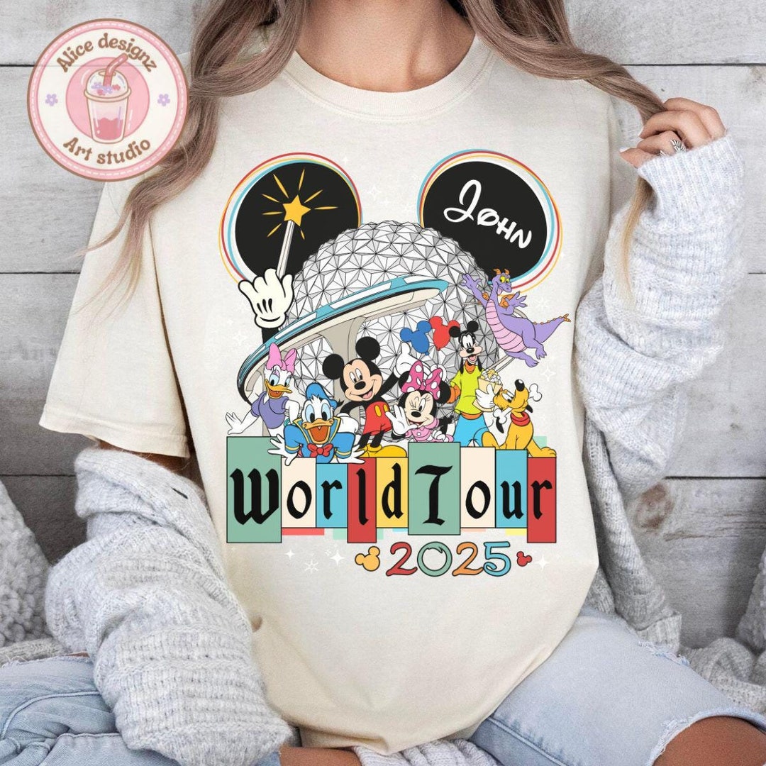 Personalized Disney Epcot World Tour 2025 Shirt, Mickey & Friends ...