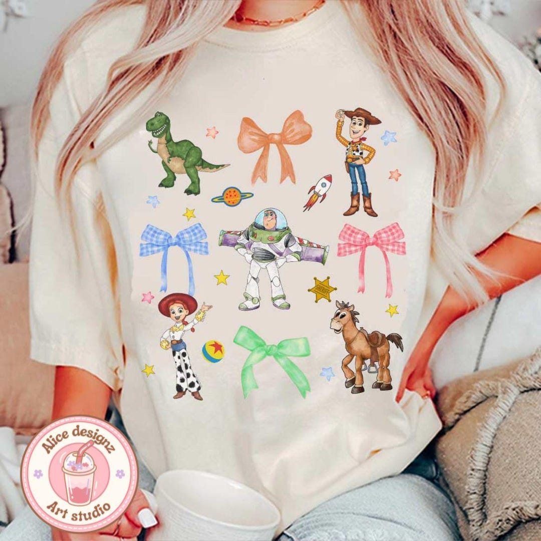 Coquette Bows Toy Story Shirt, Girly Aesthetic Disney Womens Shirt ...