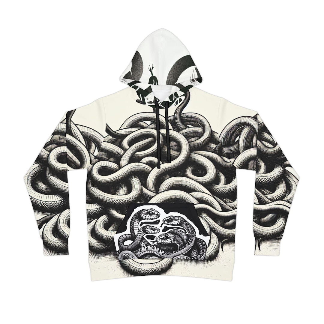 Goth Athletic Hoodie, Dark Street Wear, Sick Gear With Snakes by ...