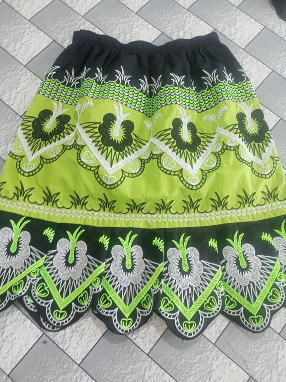 Handmade Floral Embroidered Skirt: Micronesian Island Style - Etsy