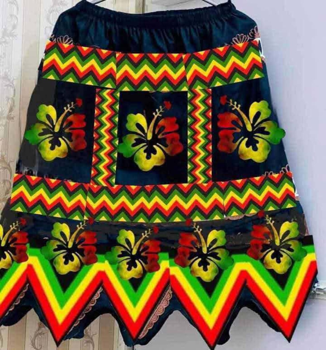 Handmade Floral Embroidered Skirt: Micronesian Island Style - Etsy