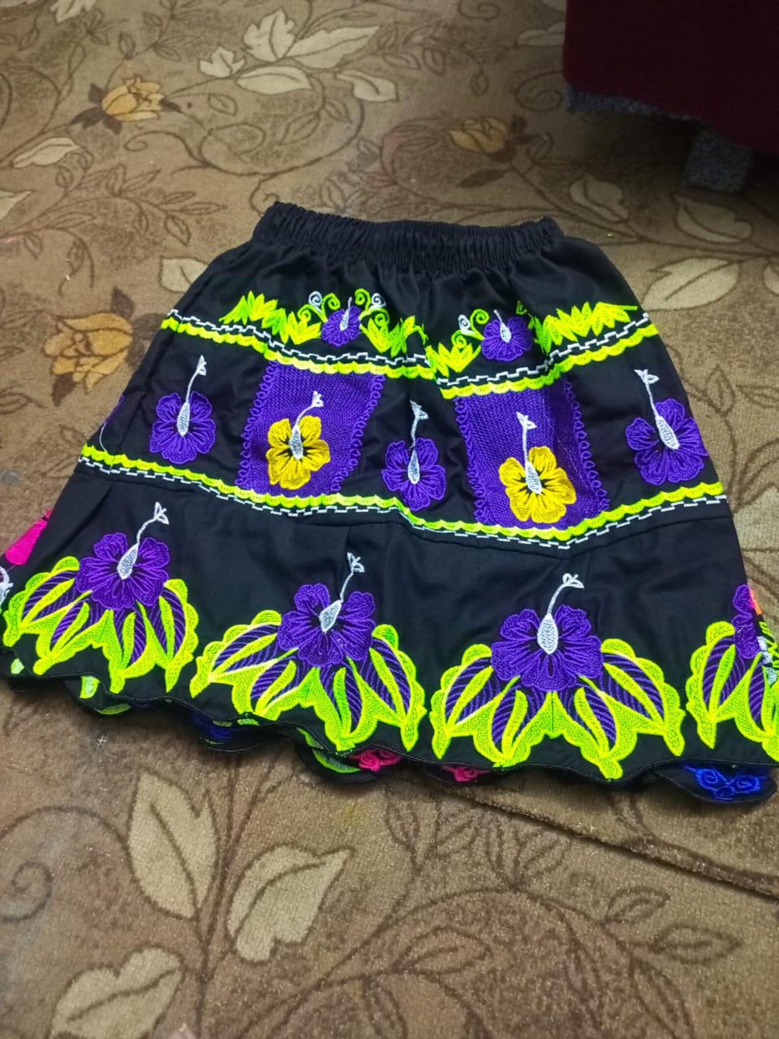 Handmade Floral Embroidered Skirt: Micronesian Island Style - Etsy