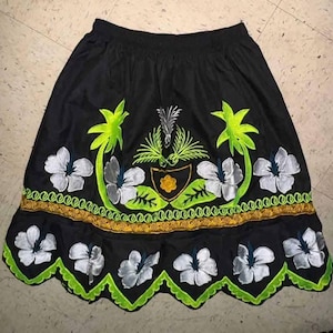 Handmade Floral Embroidered Skirt: Micronesian Island Style - Etsy