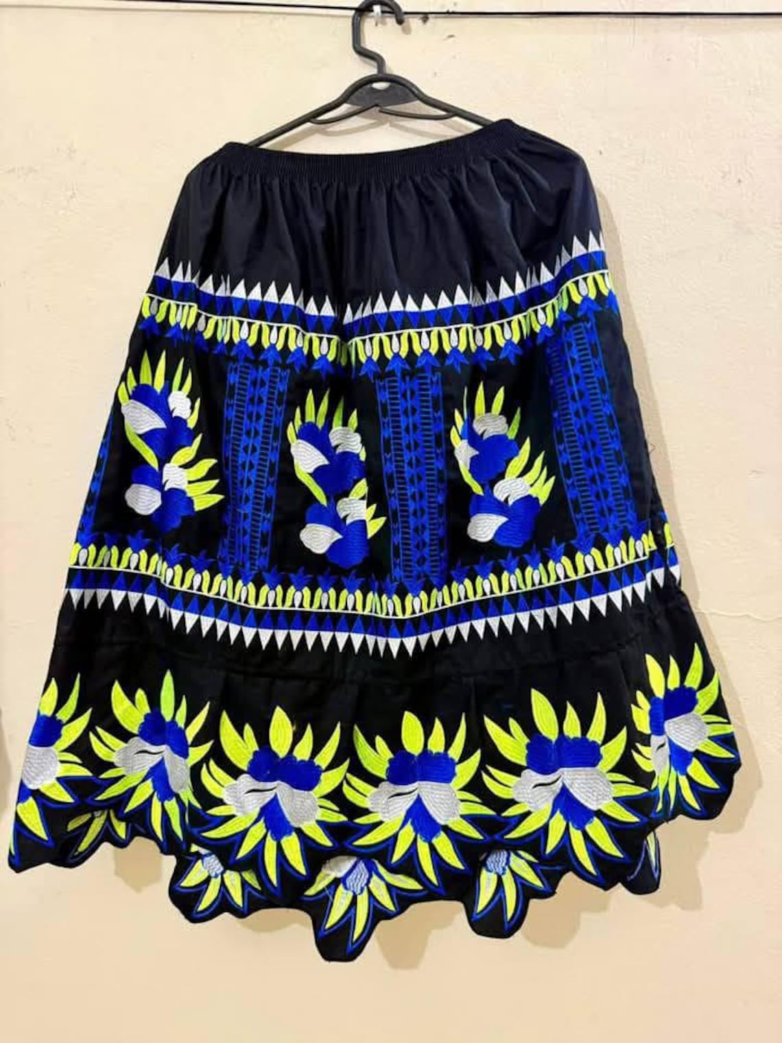Handmade Floral Embroidered Skirt: Micronesian Island Style - Etsy