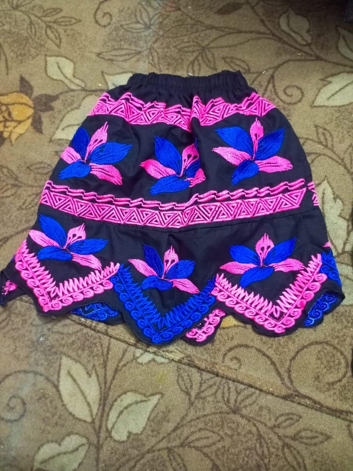 Handmade Floral Embroidered Skirt: Micronesian Island Style - Etsy