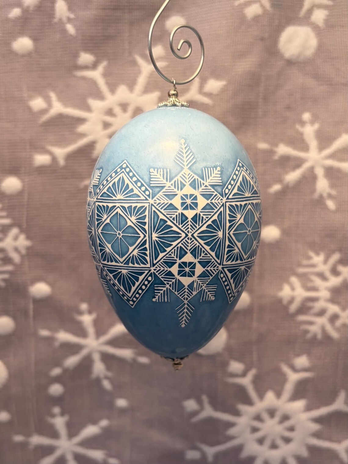 Batik Turkey Egg - Snowflake Christmas Ornament #3 - Etsy