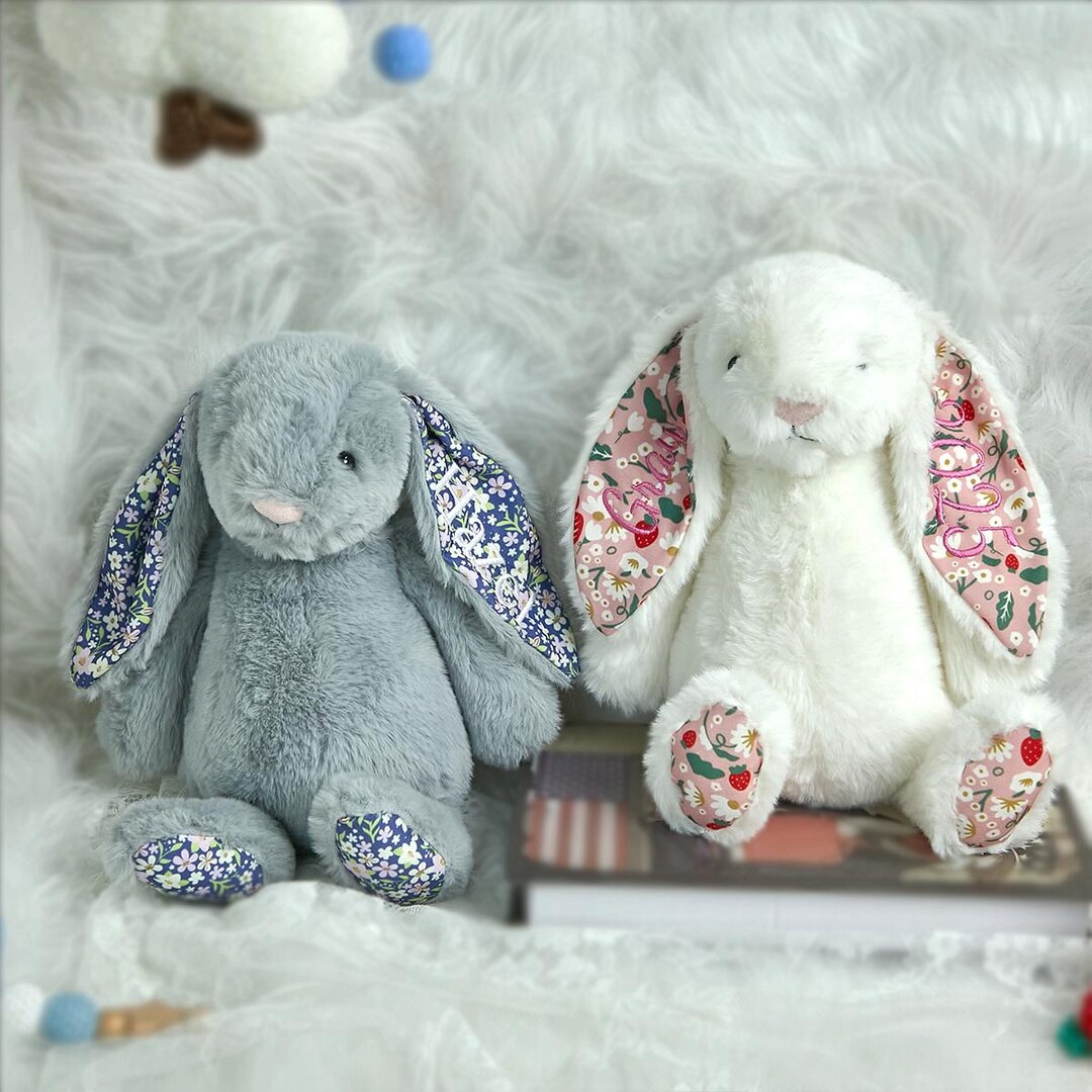 Personalized Embroidered Bunny Rabbit,custom Monogrammed Bunny Rabbit ...