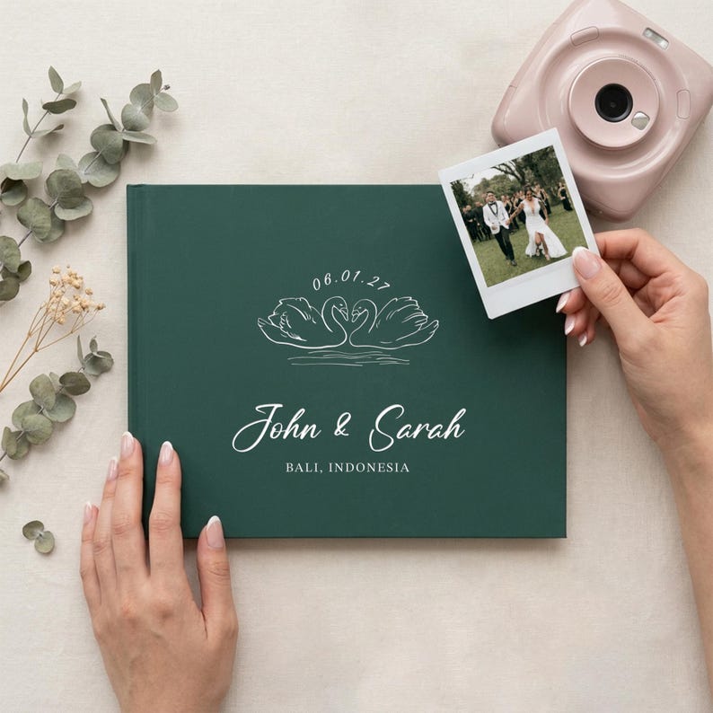Wedding Guest Book, Personalised Guest Sign Book, 18 Designs, Polaroid ...