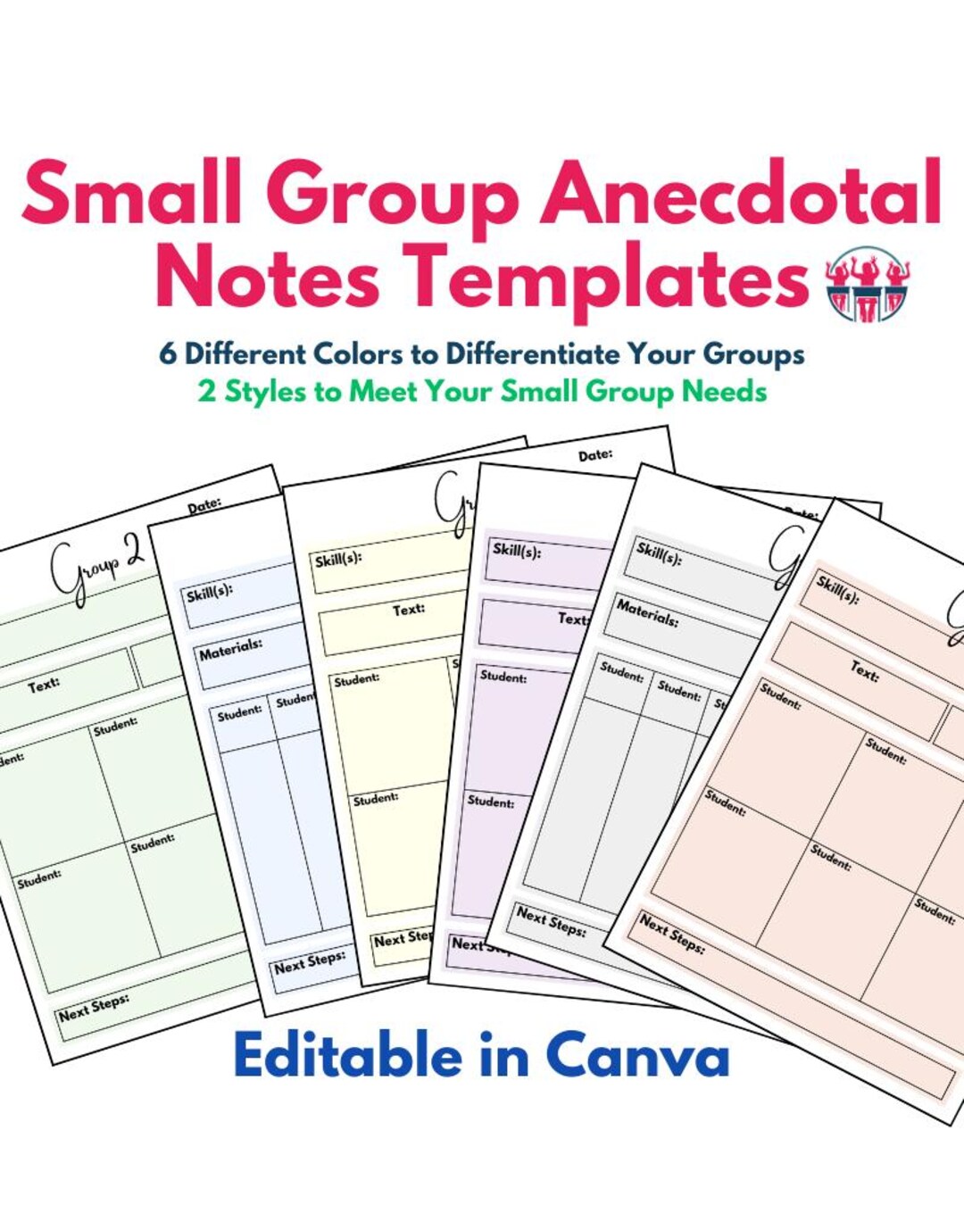 Small Group Anecdotal Notes Templates Guided Reading Templates Math ...