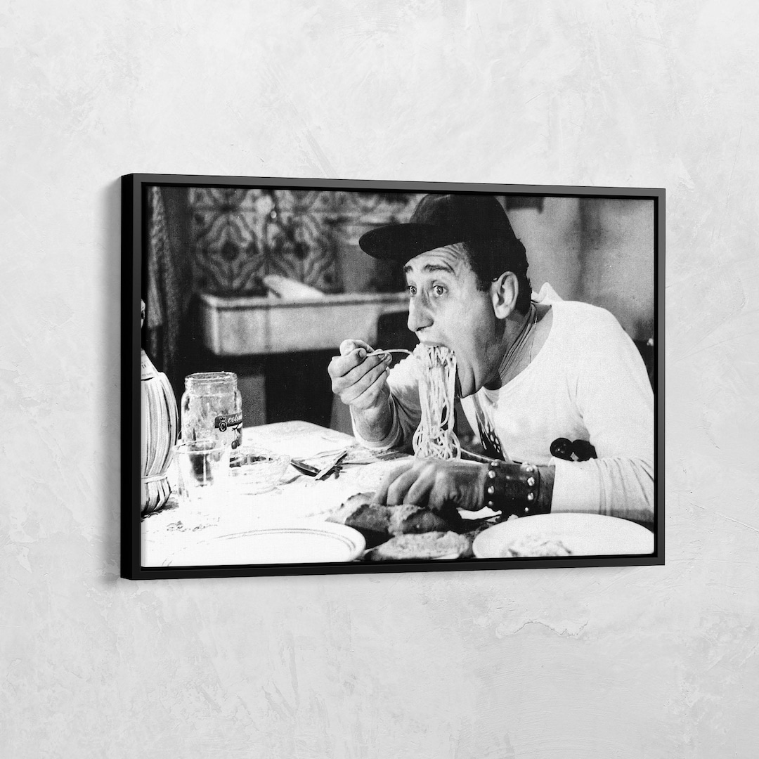 Alberto Sordi Eating Spaghetti Canvas, Alberto Sordi Eating Macaron ...
