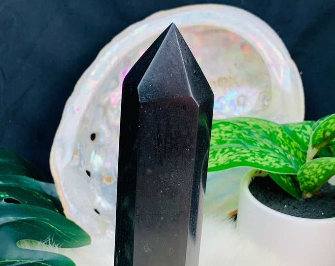 Black Tourmaline Tower 51 Stone From Madagascar Pointed Polished ...