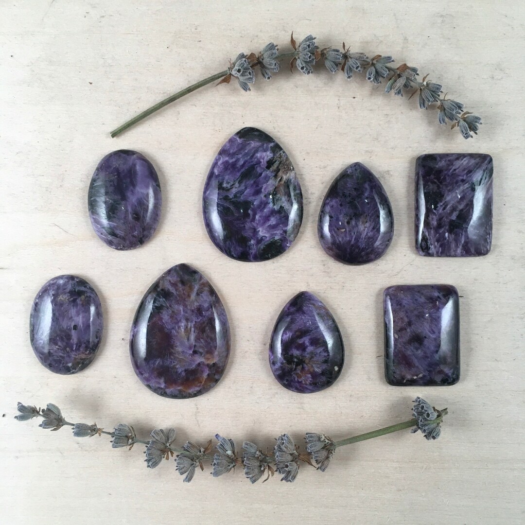 Charoite Cabochon Purple Charoite from Russia Charoite Polished Natural ...