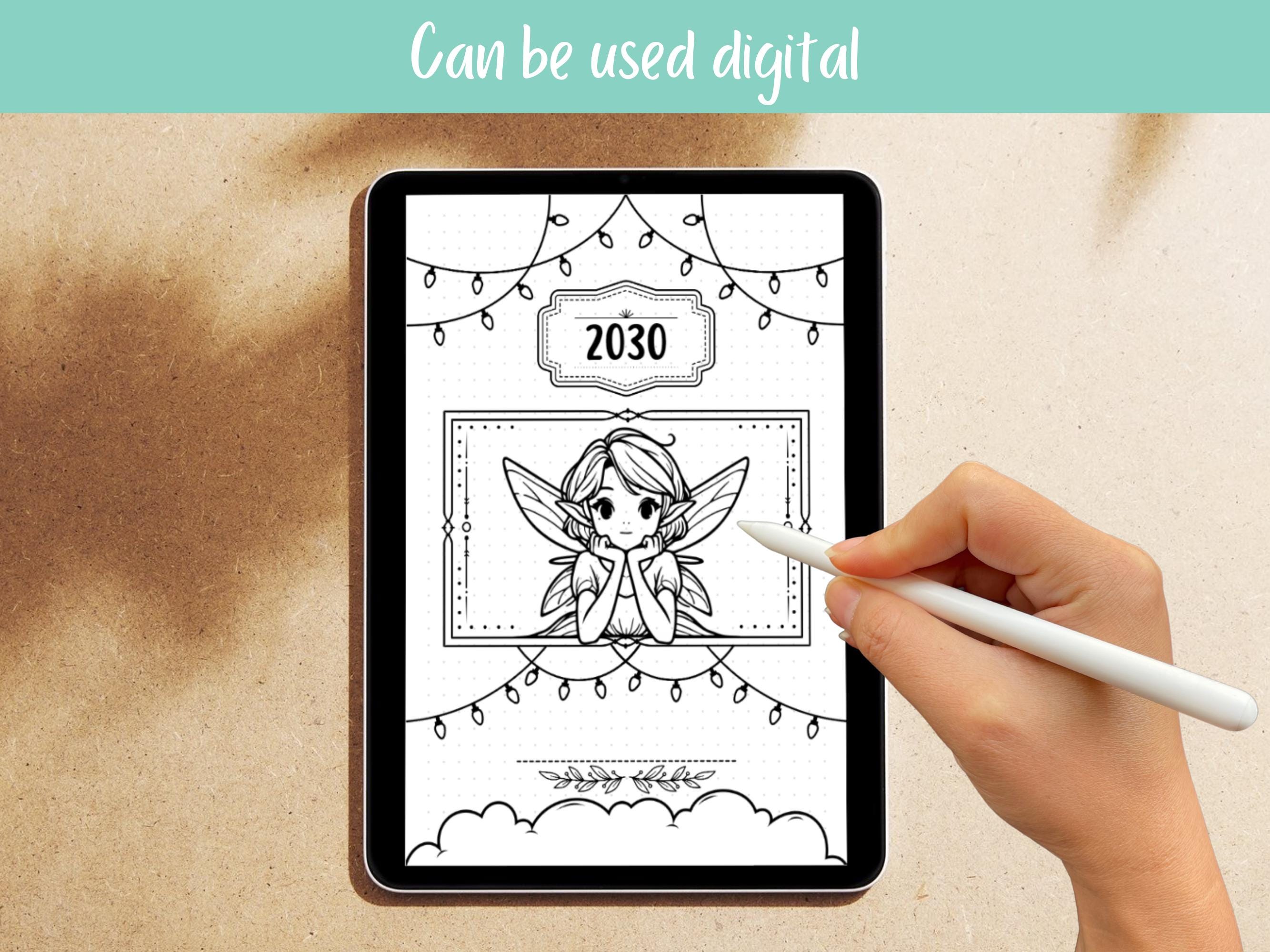 Fairy Title Page for 2025 Till 2030, Bullet Journal Pages, Year ...
