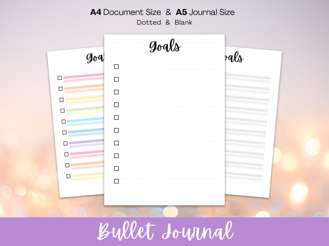 Goals Tracker, Printable Journal Page, Daily Goals, Weekly Goals ...