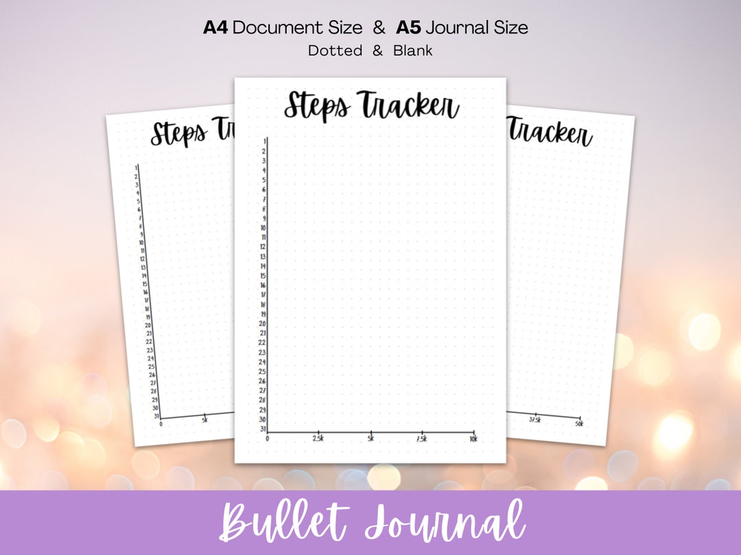 Monthly Steps Tracker, Printable Journal Page, Steps Diary, Walking ...