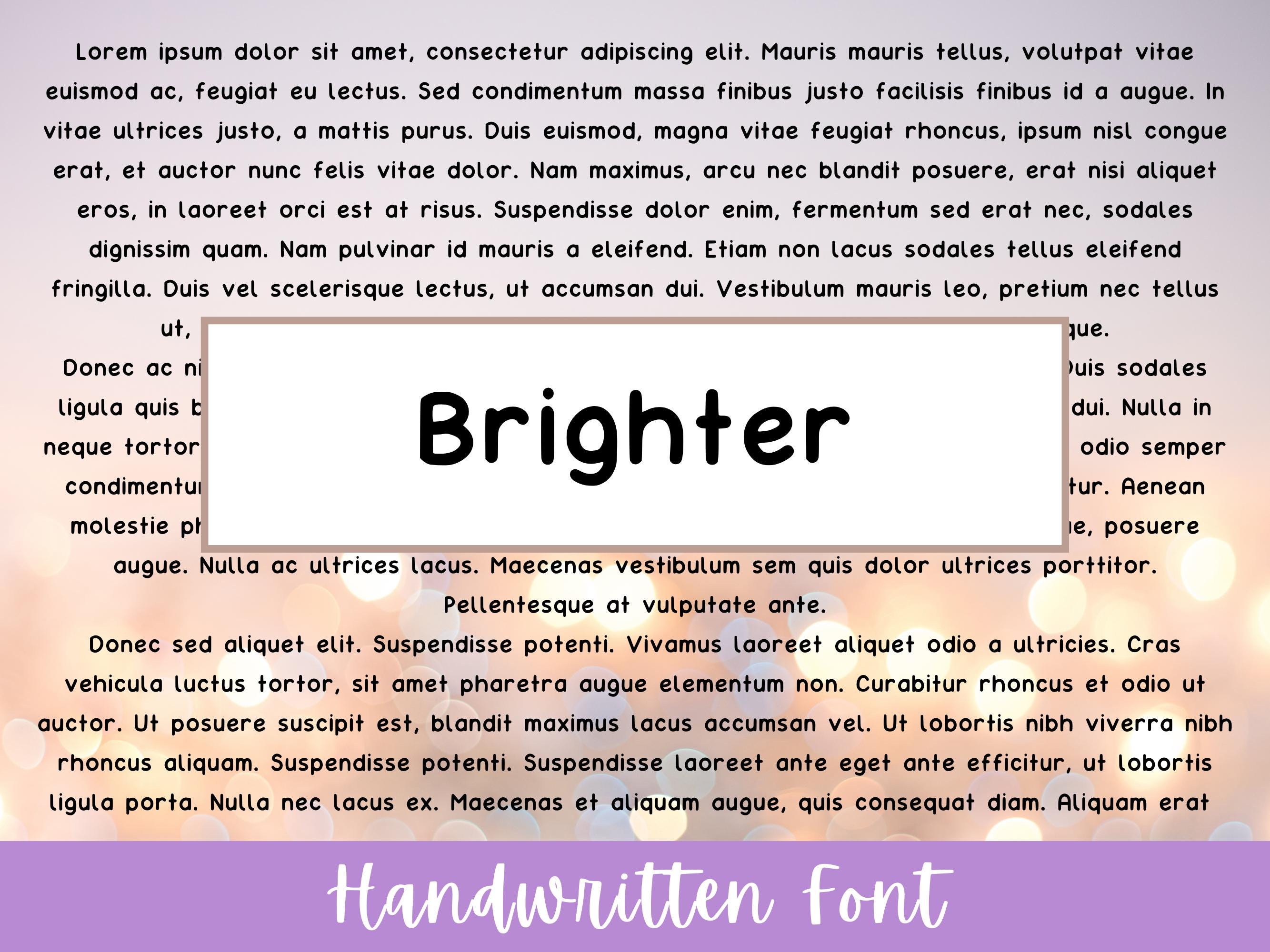 Brighter Handwritten Font, Bold Font, Handwriting Font, Note-taking ...