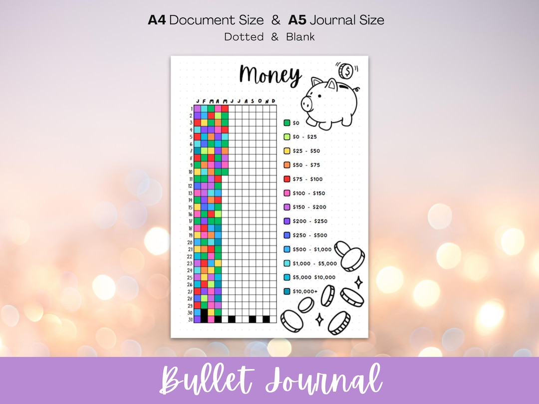 Yearly Money Tracker, Printable Journal Page, Money Overview, Money ...