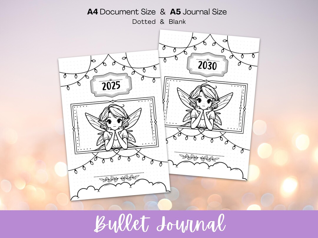 Fairy Title Page for 2025 Till 2030, Bullet Journal Pages, Year ...