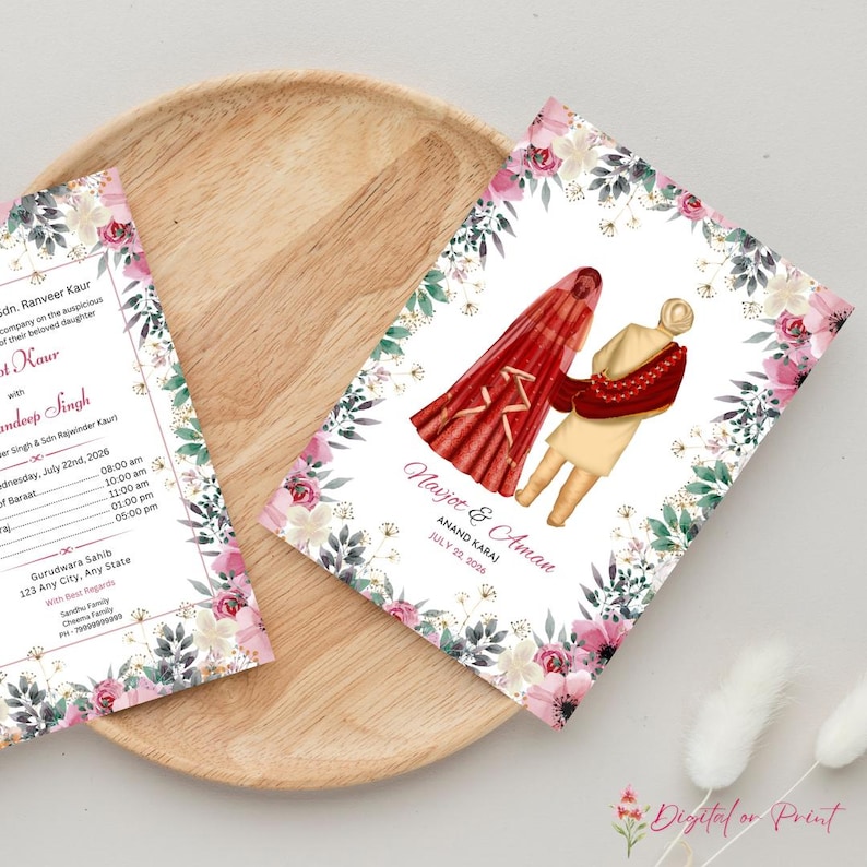 Editable Sikh Video Wedding Invitation Set, Anand Karaj Invitation ...