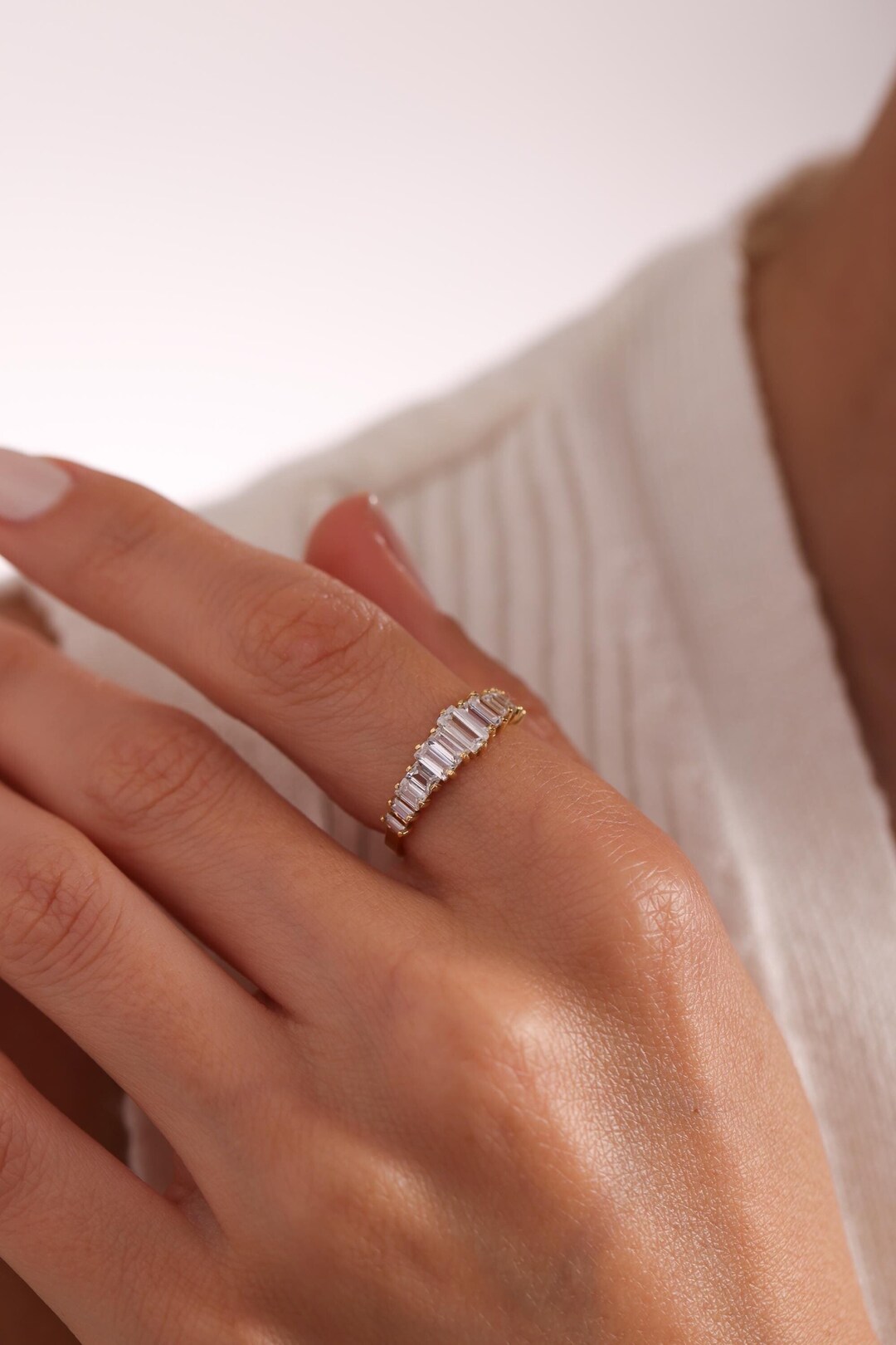 Crystal Engagement Ring, Art Deco Diamond Ring, Vintage Style Cocktail ...