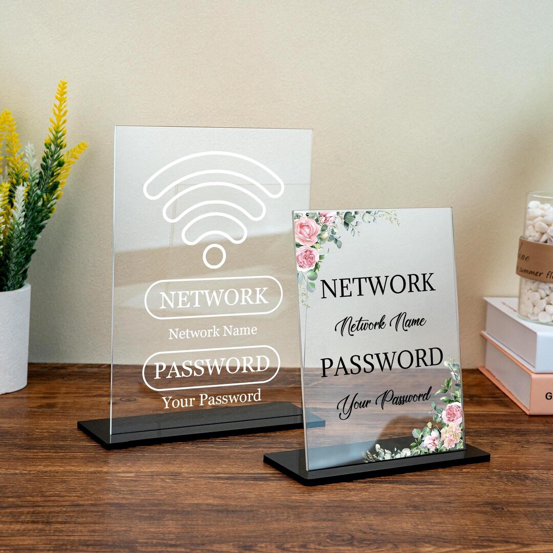 Acrylic Wifi Sign,personalized Wi-fi Network Sign for Guests,custom ...