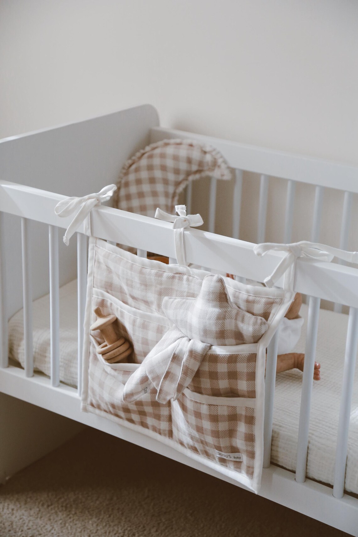 Adorable Multi-purpose Crib Organizer – Heart Bunny Family Design ...