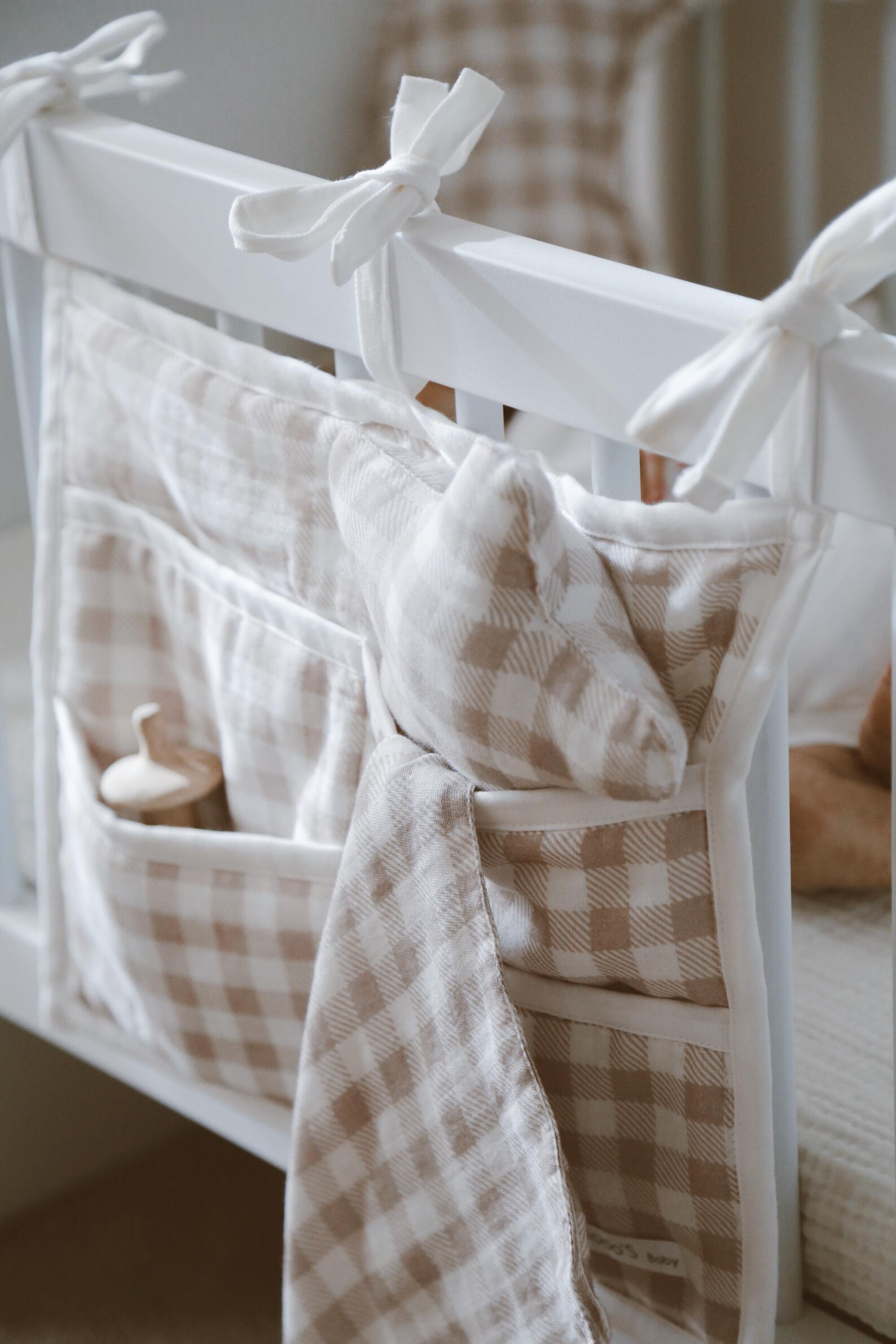 Adorable Multi-purpose Crib Organizer – Heart Bunny Family Design ...